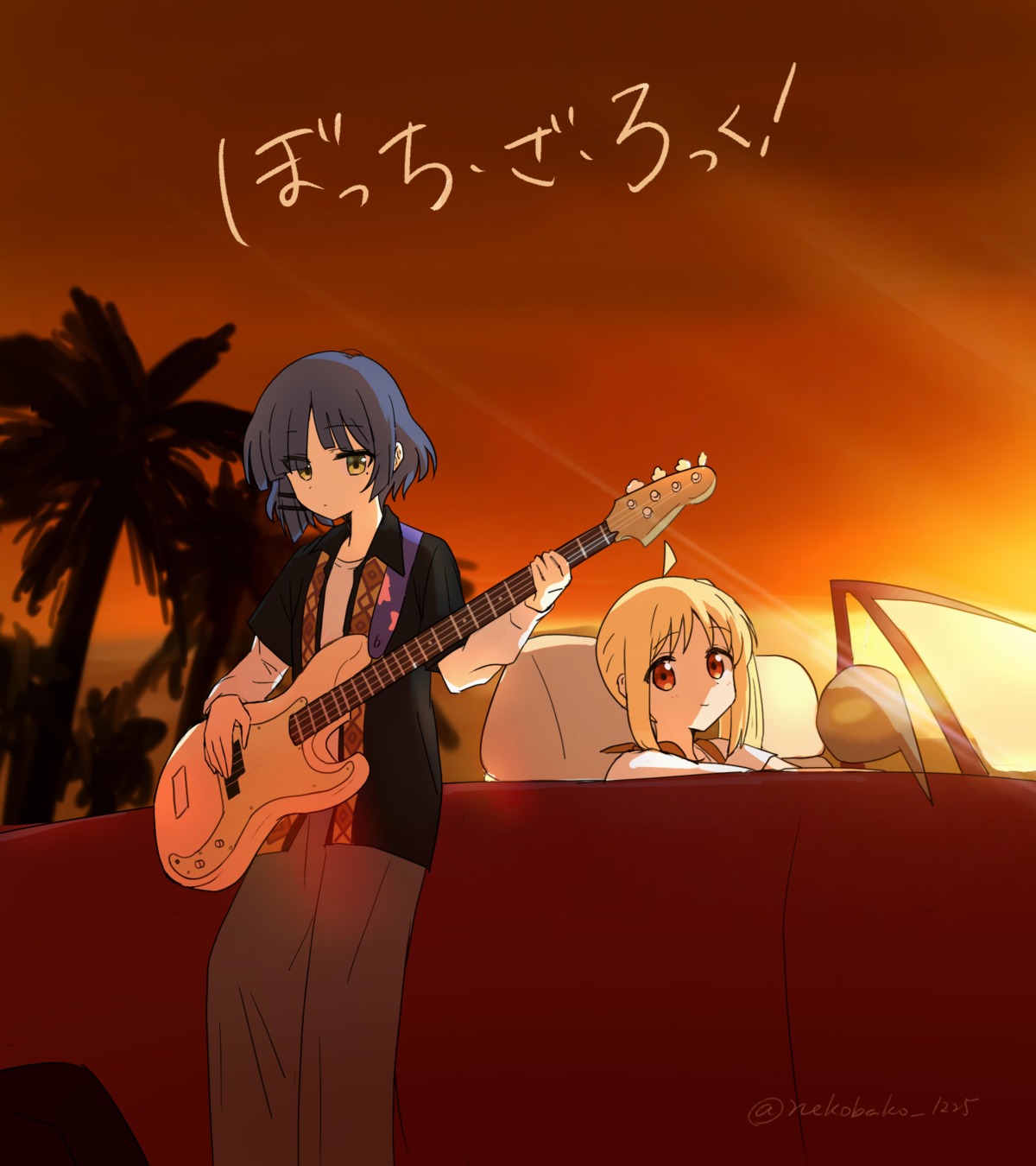nekobako bocchi the rock! ijichi nijika yamada ryou guitar tagme | #1046927 | yande.re